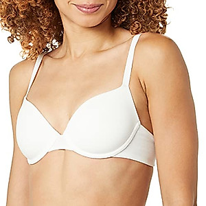 Amazon Essentials Women's Demi Cup Cotton Bra, Pack of 2, Black/White, 36D
