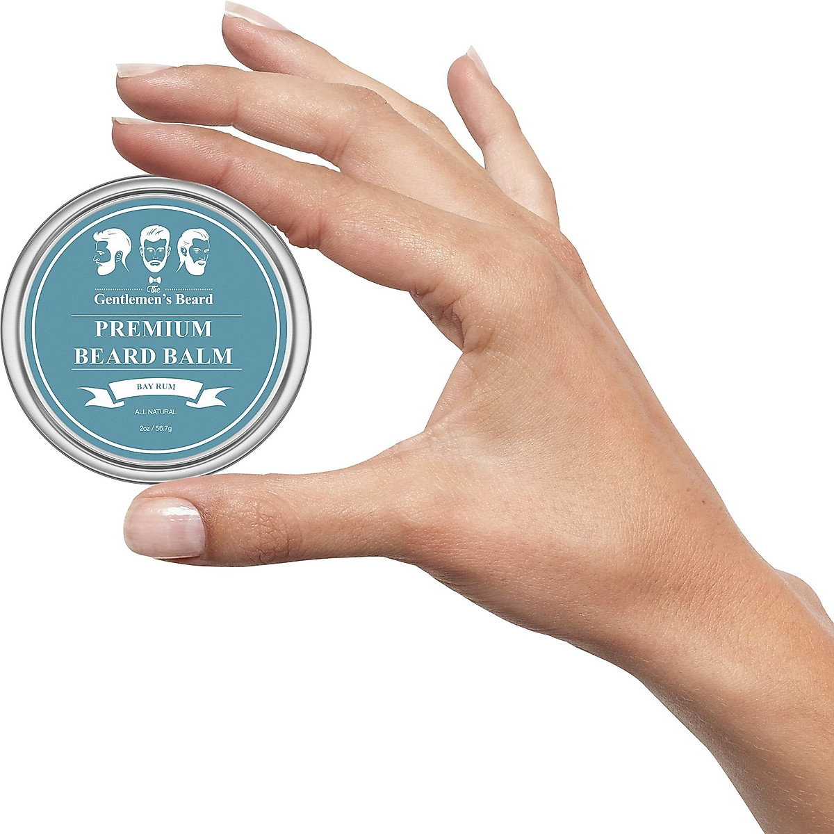 The Gentlemen's Beard Premium Bay Rum Beard Balm - Leave-in Conditioner & Softener - All Natural - Styles, Strengthens, Thickens & Softens Promoting Healthier Beard & Mustache Growth