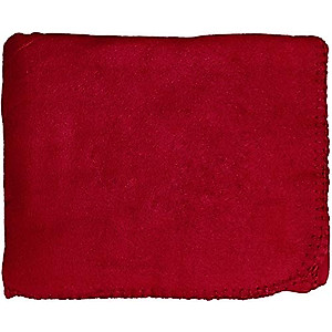 Anico Cozy Polar Fleece Blanket, 50" x 60", Dark Red