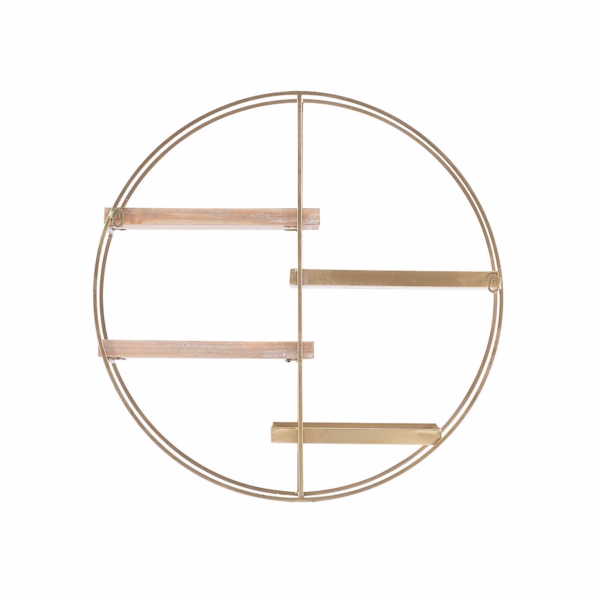 Lindell Round 4 Shelf Wall Storage Gold