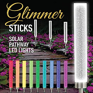 Bell+Howell Solar Lights Outdoor Auto Color Changing Glimmer Stick Solar Lights Outdoor Waterproof Decorative Garden Lights Solar Powered Landscape Path Lights for Walkway Sidewalk Lawn Path 2 Pack