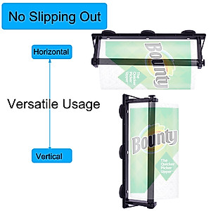 YYST Magnetic Paper Towel Holder Paper Roll Holder Rack Towel Bar Paper Dispenser for Kitchen Refrigerator, Dryer, Grill, Garage, Toolbox,Work Bench, Metal Cabinet，BBQ (Black, 1)