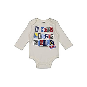 Lyrics by Lennon and McCartney Rock Band Baby Boys 5 Pack Long Sleeve Bodysuits 6-9 Months