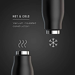 Zoku Gunmetal Vacuum Insulated Stainless Steel 25oz Water Bottle, 25-Fluid Ounces