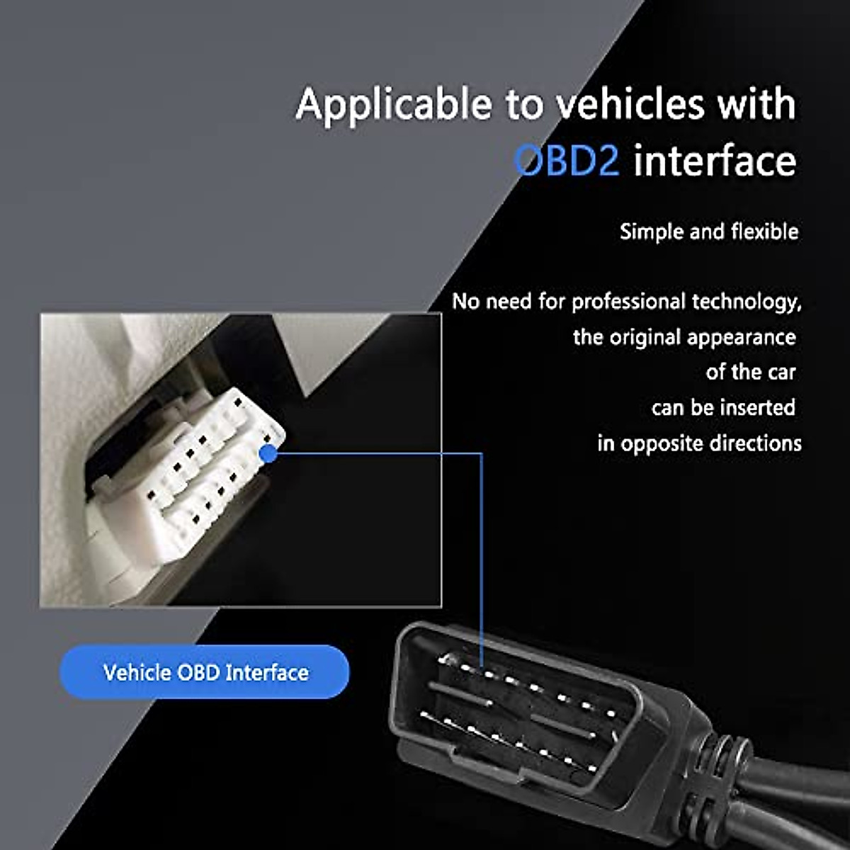 OBD Splitter Adapter, Right Angle 30cm/12 OBD II Splitter Extension Cable Male to Dual Female Y Cable, 16 Pin Cable Male to Dual Female Cord Adapter