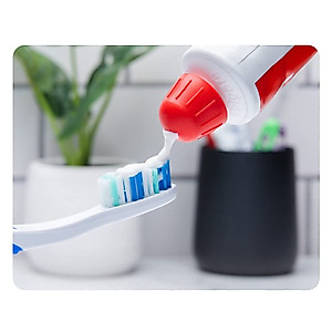 Toothpaste Topper, Self Closing Toothpaste Cap Dispenser, Self Cleaning Toothpaste Caps Top, Zero Waste Cap, Red White and Blue Silicone Toothpaste Cap