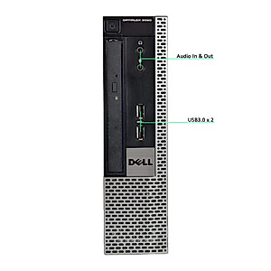 Dell Optiplex Ultra Small USFF Desktop Computer PC (Intel Core i5, 4 GB Ram, 128 GB SSD, WiFi, DVD-RW) 17in Dell Monitor Windows 10 (Renewed)