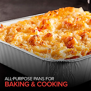 Aluminum Pans 8x8 Disposable Foil Pans (20 Pack) - 8 Inch Square Pans - Tin Foil Pans Great for Cooking, Heating, Storing, Prepping Food