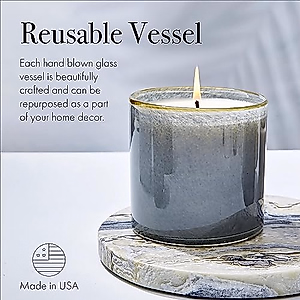 LAFCO New York Signature Candle, Sea & Dune - 15.5 oz, 2 Pack - 90-Hour Burn Time - Reusable, Hand Blown Glass Vessel - Made in The USA