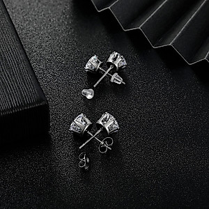 6 Pairs Stainless Steel Stud Earrings Set,Stainless Steel Hypoallergenic Cubic Zirconia Earring Stud earrings Set(6 Pairs)