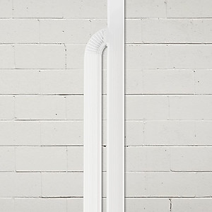 Downspout Gutter Upright Y Connector 3x4 Right White & 1 Downspout Gutter Strap 3x4