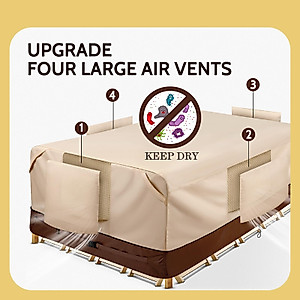 COSFLY Waterproof Patio Furniture Set Covers Durable, Outdoor Table and Chair Covers Rectangular Large - Fits up to 108L x 82W x 28H inches