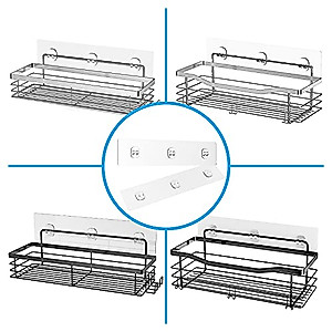 Orimade 2 Pack Shower Caddy Adhesive Replacement Sticky Wall Adhesives, 11.81 x 2.75'' (7x30cm) Pad Hook Strip Waterproof Rustproof for Shower Caddy Oraganizer Shelves, Kitchen Racks, Bathroom Storage