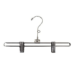 NAHANCO 12" Metal Skirt/Pant Hanger with Loop Hook, High Polished Chrome - 100/CTN.