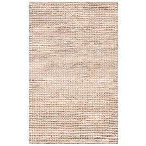 Safavieh Natural Fiber Collection Area Rug - 5' x 8', Natural & Ivory, Handmade Farmhouse Jute, Ideal for High Traffic Areas in Living Room, Bedroom (NF750B)