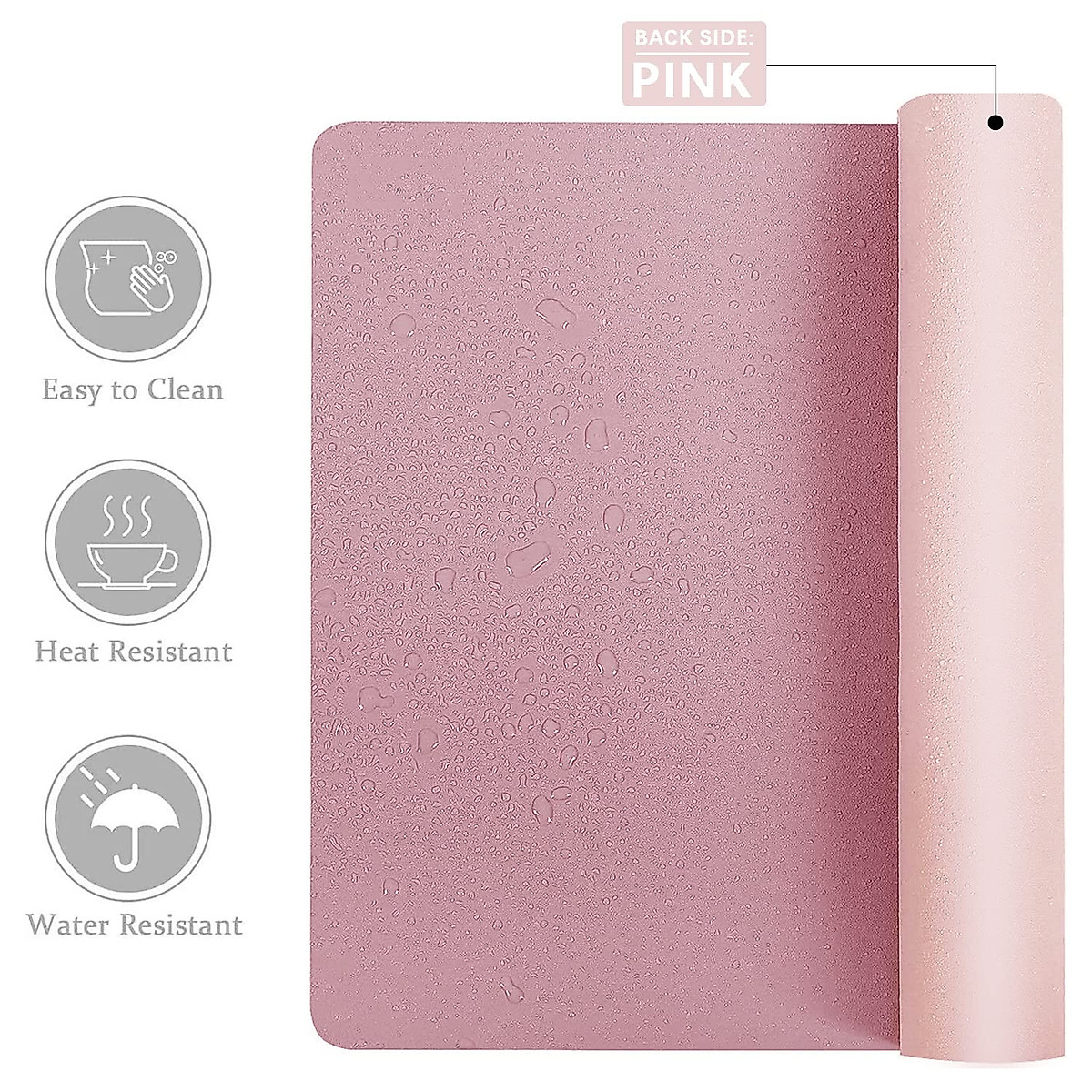 Desk Mat Large Protector Pad - Multifunctional Dual-Sided Office Desk Pad,Smooth Surface Soft Mouse Pad, Waterproof Desk Mat for Desktop, Pu Leather Desk Cover for Office/Home(Purple, 31.5" x 15.7")