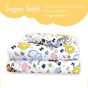 Little Sleepy Head Bed Sheets Twin Safari Set for Kids, Soft Lightweight Microfiber Bedding