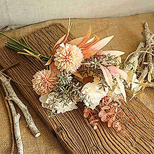 KIRIFLY Artificial Fake Flowers Plants Silk Flower Arrangements Wedding Bouquets Decorations Plastic Floral Table Centerpieces for Home Kitchen Garden Party Décor (Champagne)