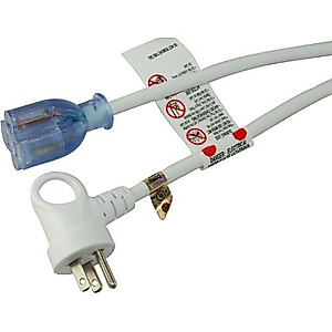 Conntek 24161-180 I-Ring Extension Cord 15-Foot 16/3 White Cable With Glowing Strip U.S. I-Ring Male Plug