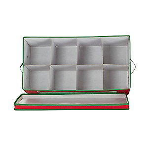 Household Essentials 554RED Holiday Vision Storage Box Chest, 8-Piece Figurine, Red & Green