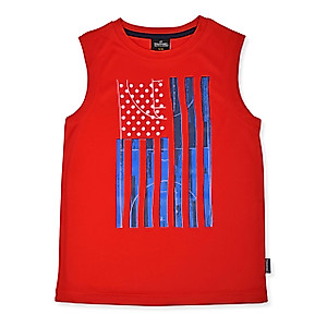 Spalding Little Boys Muscle Tank Active Athletic 2-Piece Short Set, Red Coast, 2T
