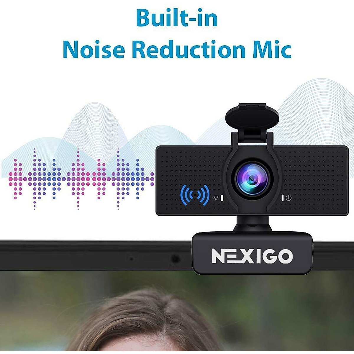 NexiGo N60 1080P Web Camera, HD Webcam with Microphone & Privacy Cover, USB Computer Camera, 110-degree Wide Angle, Plug and Play, for Zoom/Skype/Teams/OBS, Conferencing and Video Calling (Renewed)