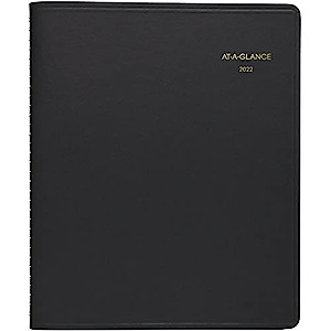 2022 Monthly Planner by AT-A-GLANCE, 7" x 8-3/4", Medium, Black (7012005)