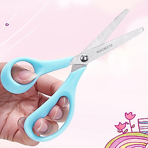 5" Left Handed Kids Scissors Set of 3 pcs,Suit for Ages 3-5 4-6 6-8,Kids Craft Scissors with Blunt Tip Stainless Steel Blades,Great for School Classroom, Home and Family Daily DIY Arts Use,Blue,Pink