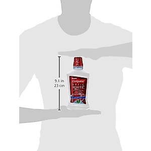 Colgate Optic White Whitening Mouthwash, Fresh Mint - 500mL, 16.9 fluid ounce