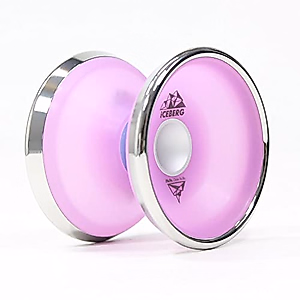 iYoYo Iceberg Yo-Yo- CNC Polycarbonate Body with Stainless Steel Rings (Glow in The Dark Purple with Silver Rings)
