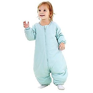 RESTCLOUD Baby Sleep Bag with Feet Winter, Wearable Blanket with Legs, Sack for Toddler Thicken 2.5 TOG (2T-4T Year, Large) Blue