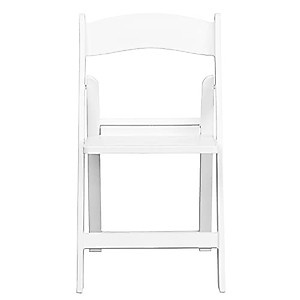 Flash Furniture 4 Pack HERCULES Series 1000 lb. Capacity White Resin Folding Chair with Slatted Seat