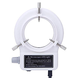 60LED Adjustable Brightness Microscope Ring Light Lamp Illuminator for Stereo Scope Microscope Supplier with Dimmer US Plug 110~240V