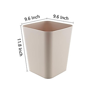 Happiness Decoration Plastic Garbage Can Square Small Wastebasket Garbage Can 3 Gallon Trash Can for Kitchen, Bathroom, Bedroom, Home Office, Outdoor, Dorm Room, Bathroom (White)