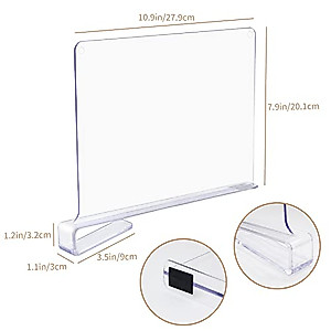 Acrylic Shelf Dividers Clear Closet Shelf Dividers Organization Divider for Shelves Organizer Separator for Clothes Clear Adjustable Shelf for Bedroom Kitchen