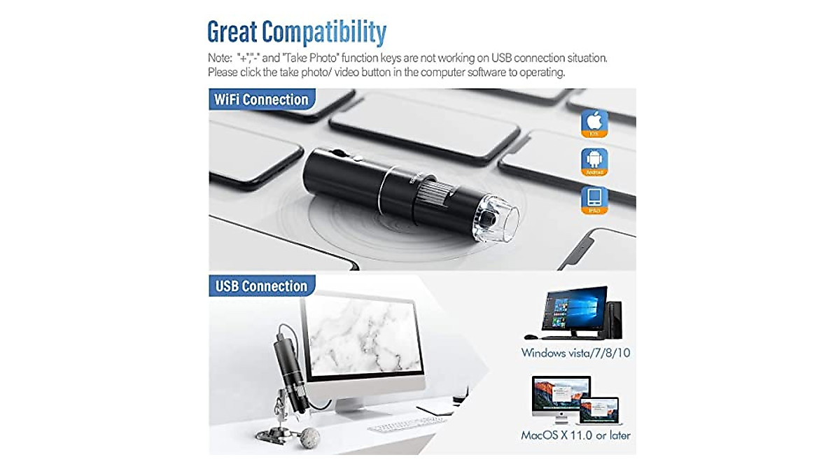 Skybasic 50X-1000X WiFi Digital Microscope - Portable & Handheld
