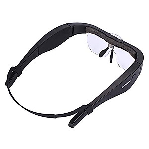 YOCTOSUN Rechargeable Magnifying Glasses, Head Magnifier Glasses with 2 LED Lights and Detachable Lenses 1.5X, 2.5X, 3.5X,5X, Best Eyeglasses Magnifier for Reading and Hobby