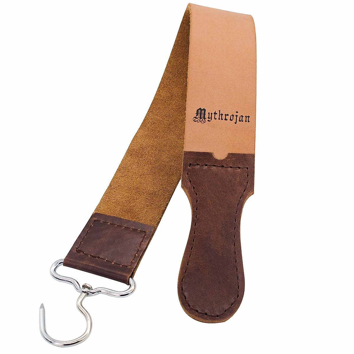Mythrojan Straight Edge Razor Strop Leather Sharpening Strap for Straight Razor