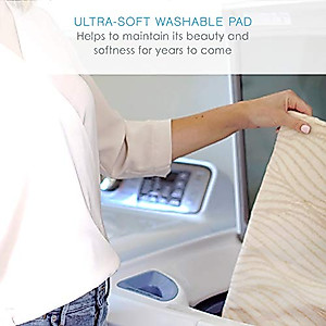 Pure Enrichment® PureRelief™ Luxe Micromink Electric Heating Pad (12”x24”), 6 InstaHeat™ Settings, Ultra-Soft, Machine-Washable, Auto Shut-Off - for Temporary Pain Relief (Sand Waves Designer Print)