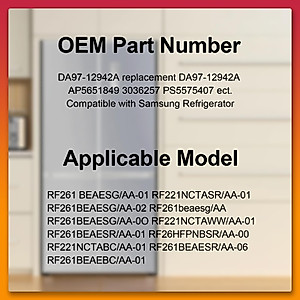 DA97-12942A Ice Assembly Dispenser Cover Fit for Samsung Refrigerator,Water Dispenser Accessories Cover-Dispenser Replaces Part Numbers AP5651849, 3036257, PS5575407 DA97-12942A Assy Cover-Dispenser.