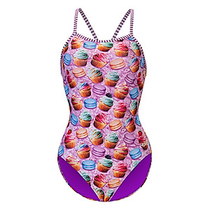 Dolfin Uglies Womens V2 Back One Piece Swimsuit, Kaboom, 34