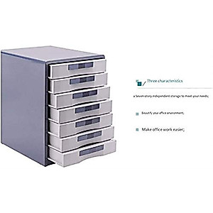 SHABOZ File Cabinets Flat 7 Drawers Innovation Charming Design Light Grey Office Organizer File Holder Desktop Manager Home Office Furniture