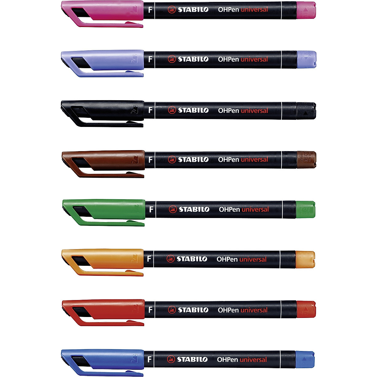 STABILO PERMANENT OHP UNIVERSAL MARKER PENS - WALLET of 8 (ASSORTED COLOURS) - FINE 0.7MM 842/8