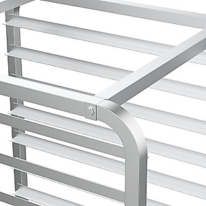 ROVSUN 10-Tiers Sheet Bun Pan Speed Bakery Tray Racks, Commercial Stainless Steel Baking Racks with Brake Wheels, Push Bread Tray Food Cart, Perfect for Kitchen/Dining Rooms