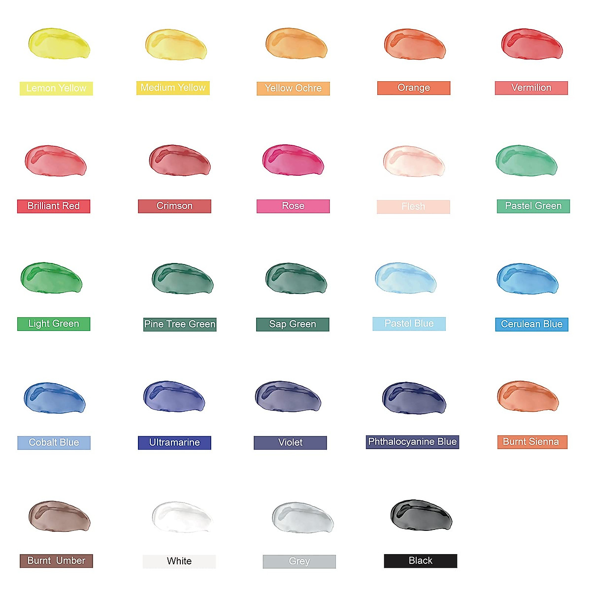 Acrylic Paint Set Non Toxic 24 Vibrant Colors Acrylic Paint No Fading Rich Pigment for Kids Adults Artists Canvas Crafts Wood Painting