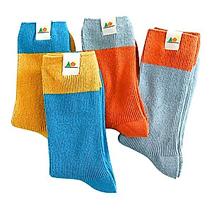 Earth Mode Hemp and Organic Cotton Crew Socks, Stocking stuffer for Christmas, Cozy Socks 4 Pairs with Gift bag