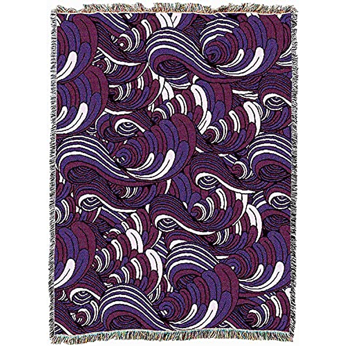 Pure Country Weavers Serene Waves Blanket Wine - Patterns Gift Tapestry Throw Woven from Cotton - Made in The USA (72x54)