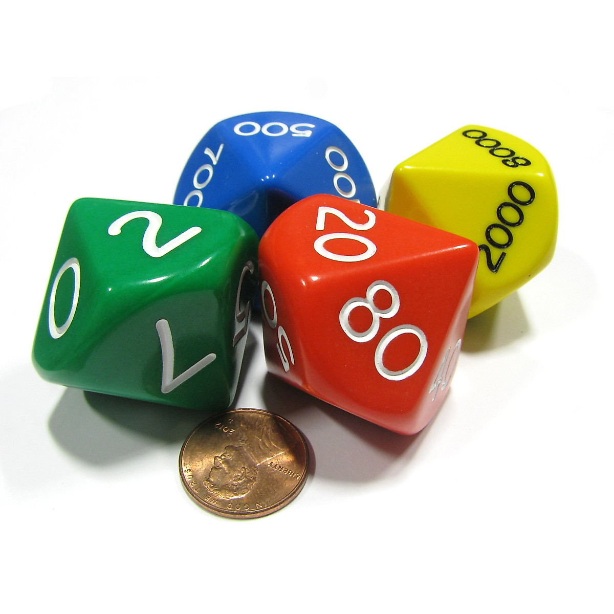 Koplow Games Place Value Dice 29mm (1 1/8in) 10 Sided Dice Set of 4