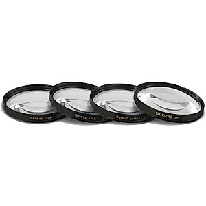 58mm Professional Macro & Lighting Filter Kit for Canon EOS Rebel T7, T6, T5, T3, T100, 4000D, 2000D, 3000D, 58 mm CPL + UV + FLD + 4 Piece Close Up Kit & 58 mm Lens Hood, 58mm Filter Bundle