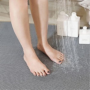 Nisorpa Commercial Drainage Mat 3x10 Ft 0.22'' Thick Non Slip Wet Area Floor Mat Pool Drain Floor Mat Garage Pools Restaurant Bars Bathroom Patio Outdoor Indoor Splash Matting, Grey